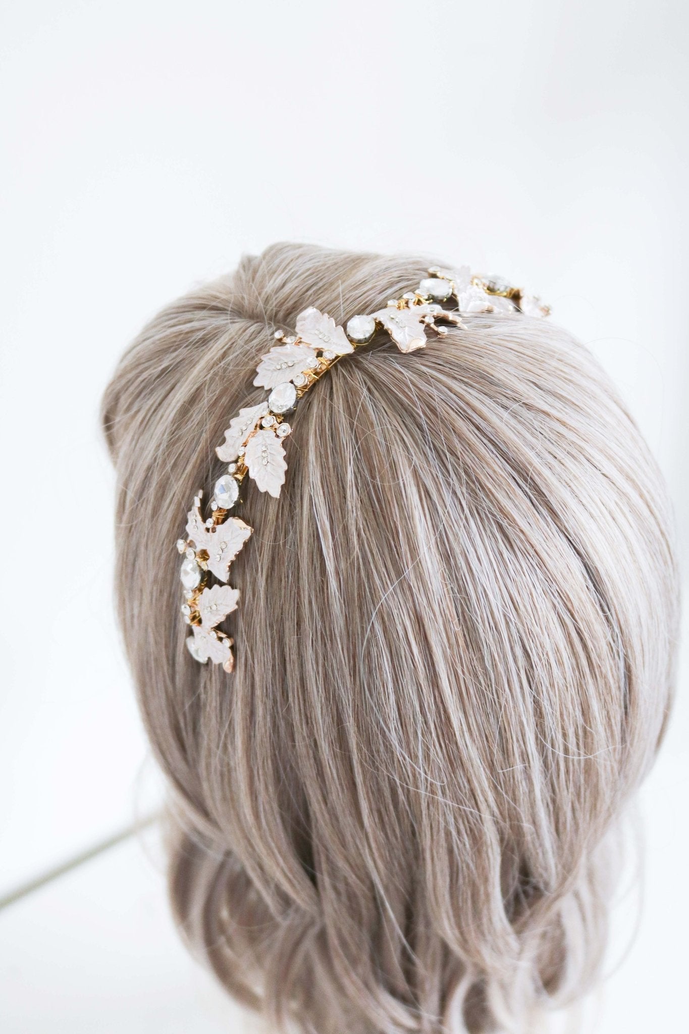 Dana Crystal & Leaf Bridal Headband | Halifax | Miss Foxine Couture